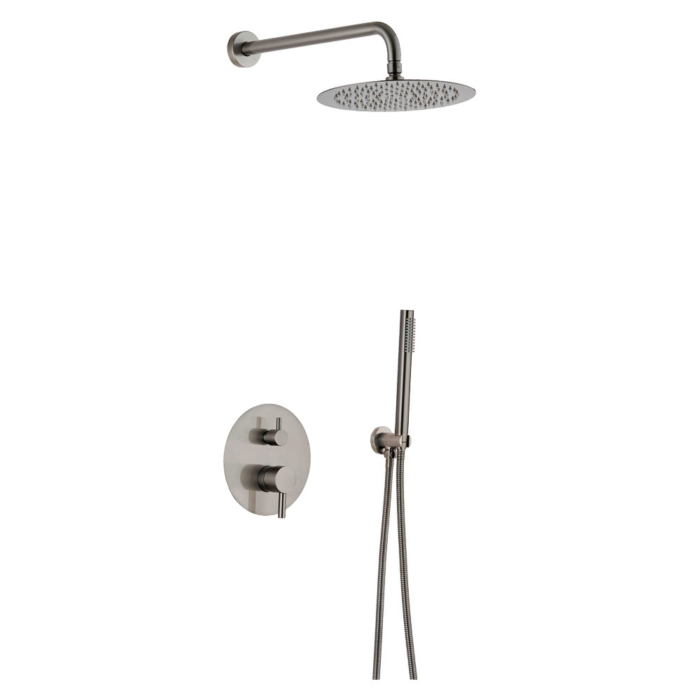 Conjunto de Ducha para Empotrar Gun Metal. Soluciones para Baño y Cocina